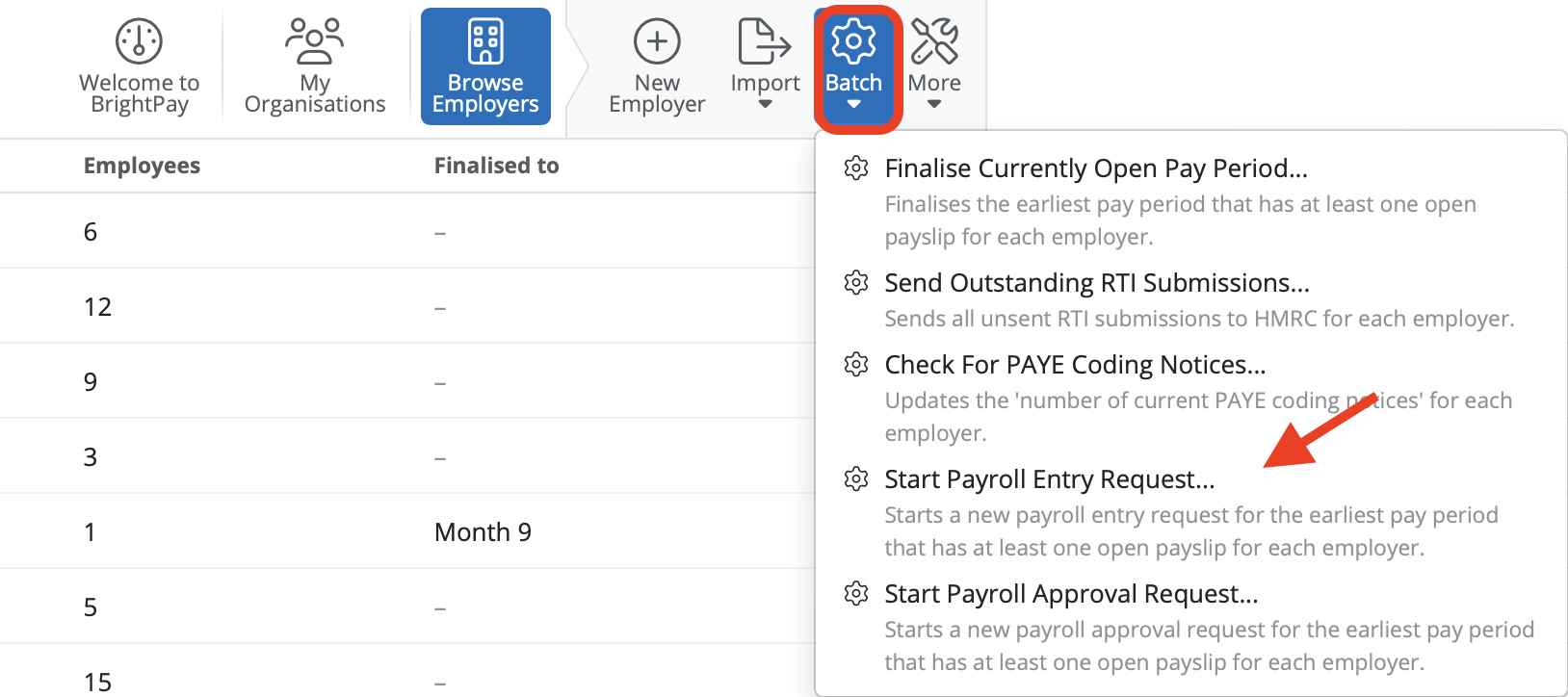 Batch Operation for Payroll Entry Requests - Bureau Guidance – BrightPay UK