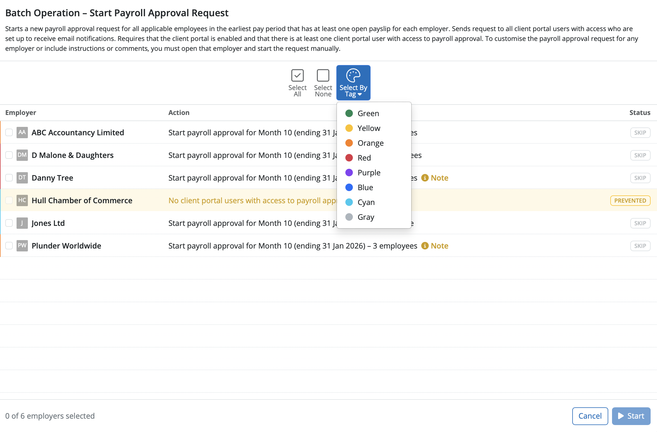 Batch Operation for Payroll Approval Requests - Bureau Guidance ...