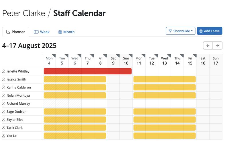 Brighpay Cloud - Manager's Portal - Calendar – BrightPay UK