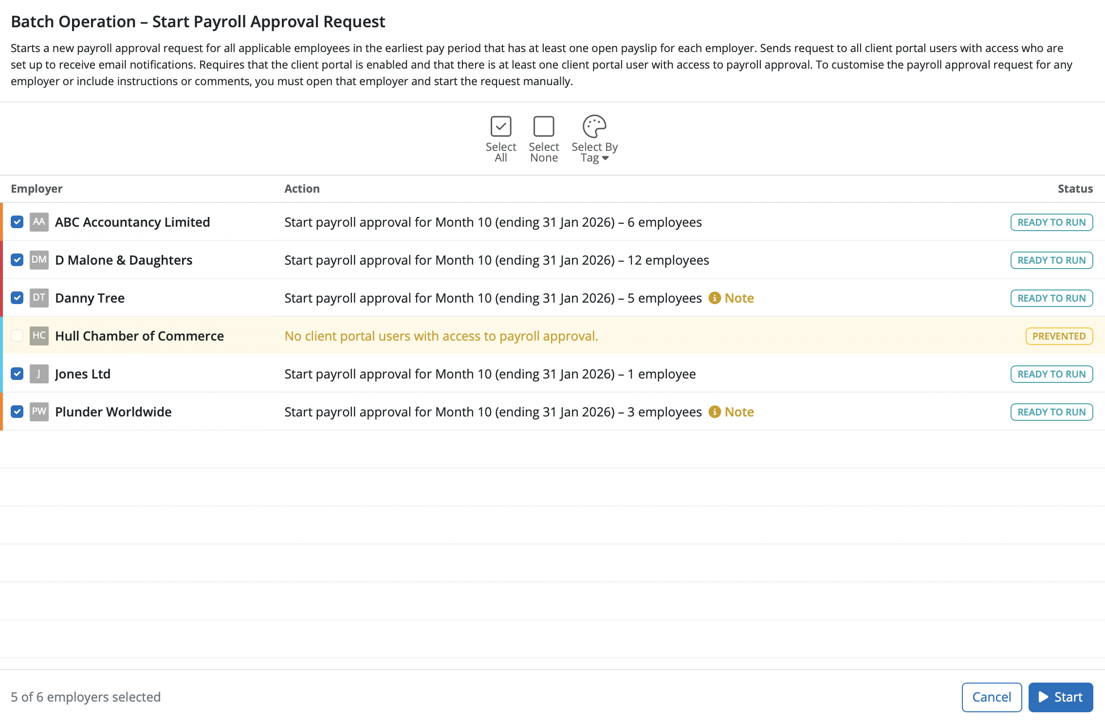 Batch Operation for Payroll Approval Requests - Bureau Guidance ...